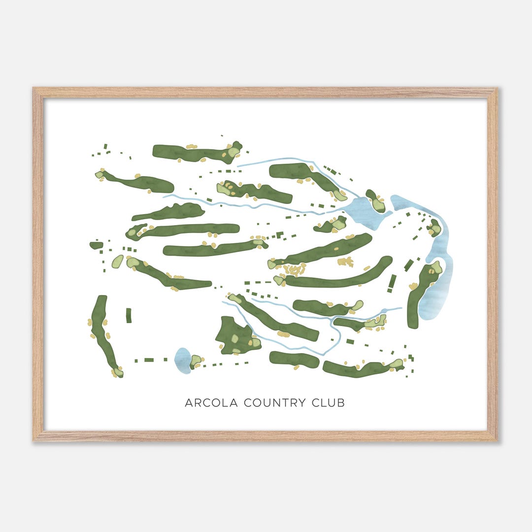 Arcola Country Club in Paramus, New Jersey - Modern Watercolor Map ...