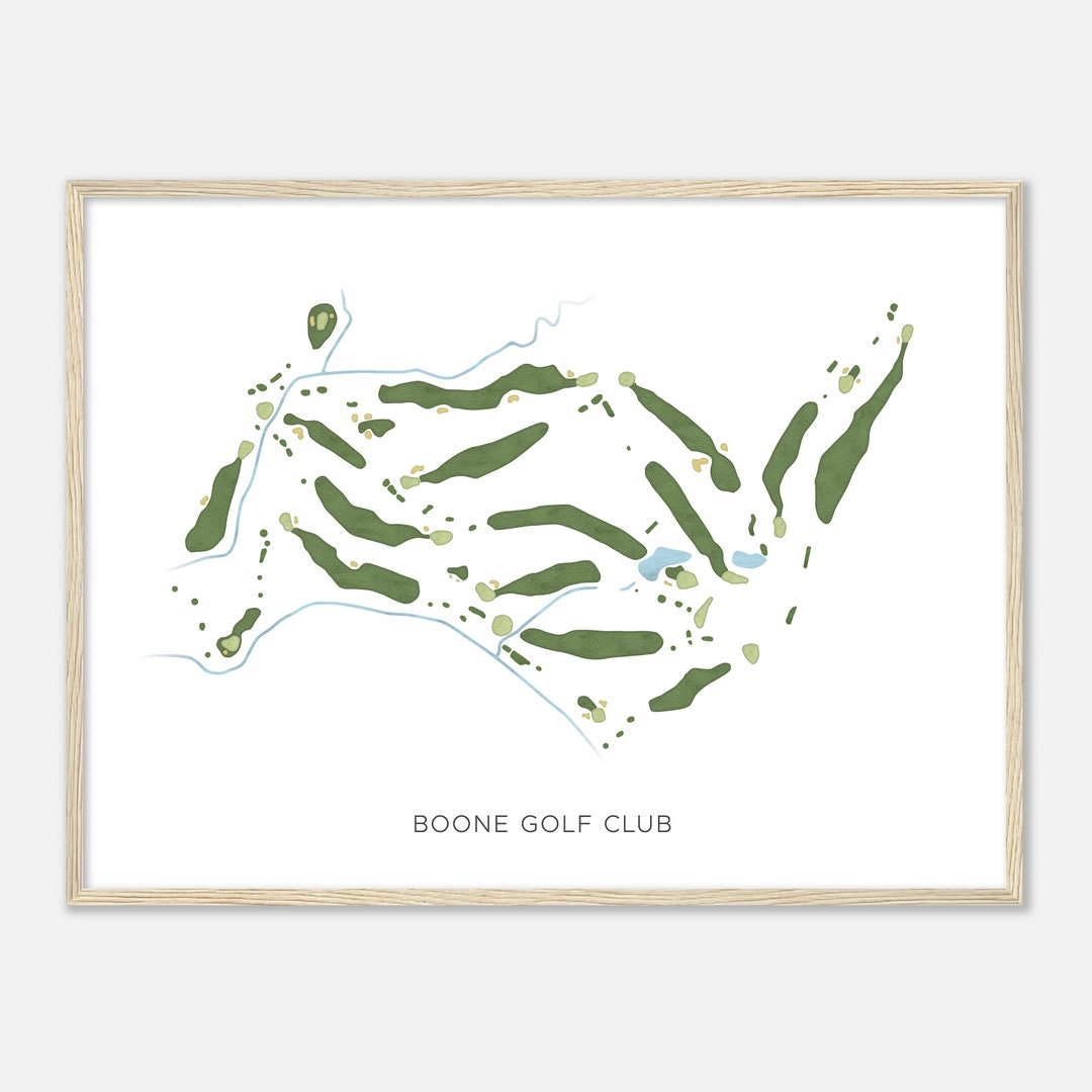Boone Golf Club, North Carolina - Modern Watercolor Map | Golfer Gift ...