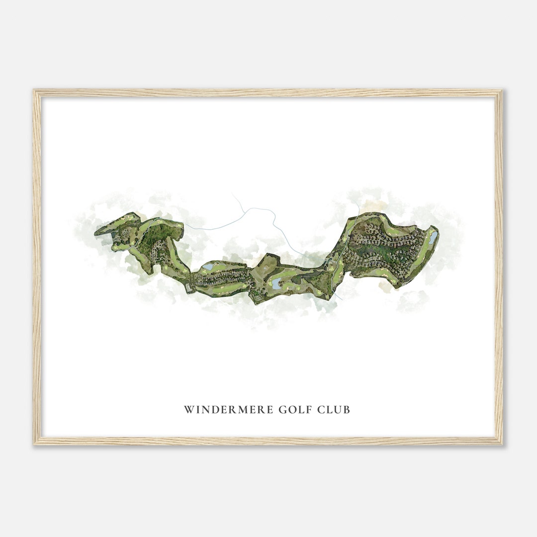 Windermere Golf Club, Georgia - Classic Watercolor Map | Golfer Gift ...