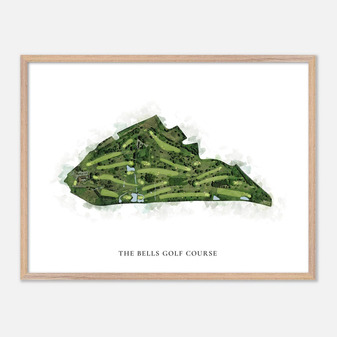 The Bells Golf Course, England - Classic Watercolor Map | Golfer Gift ...