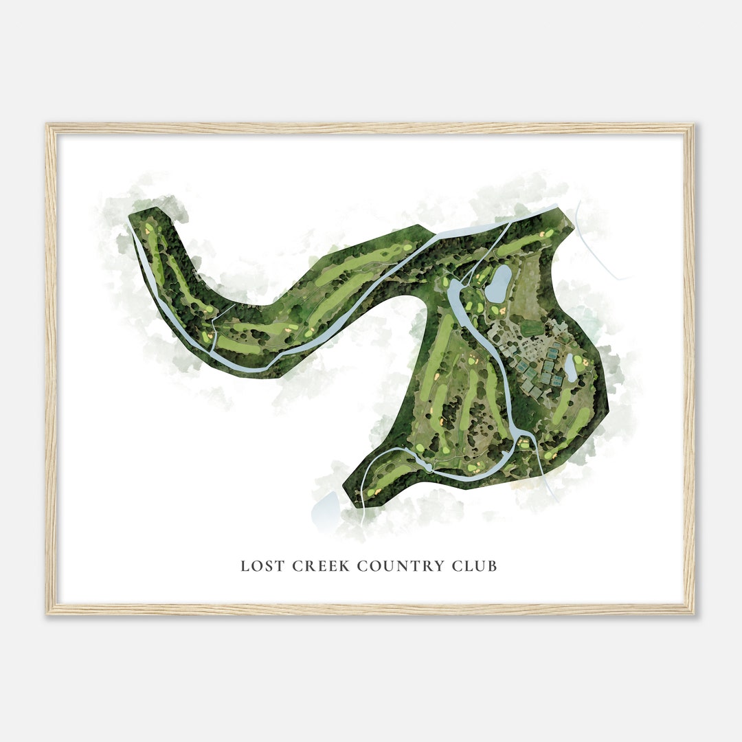 Lost Creek Country Club, Texas - Classic Watercolor Map | Golfer Gift ...