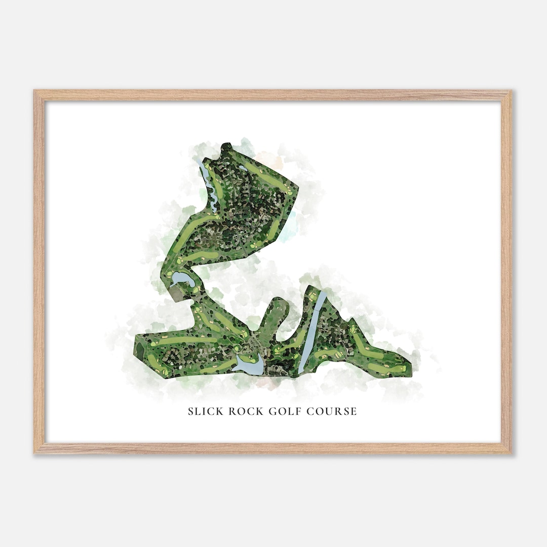 Slick Rock Golf Course in Horseshoe Bay, Texas - Classic Watercolor Map ...