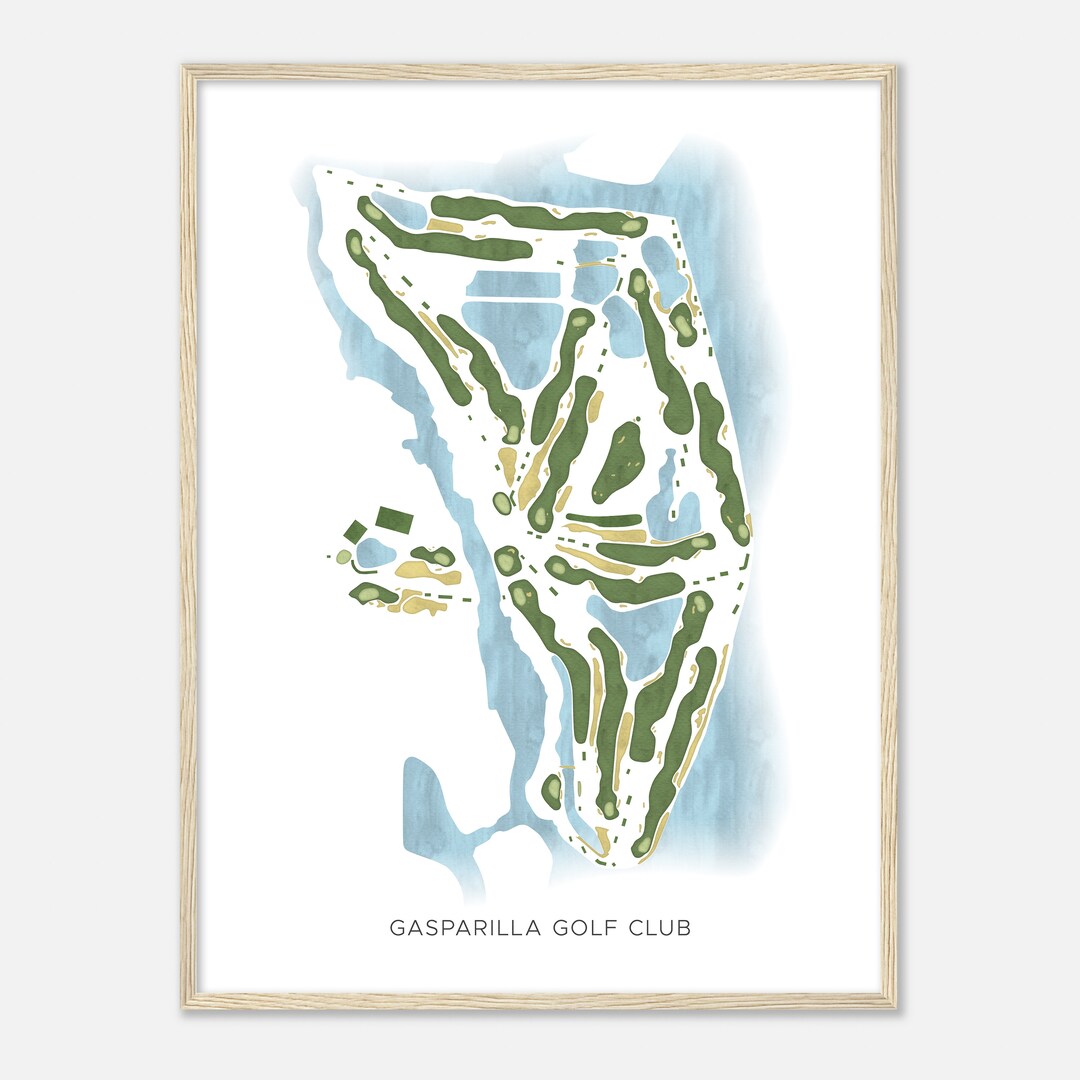Gasparilla Golf Club, Florida - Modern Watercolor Map | Golfer Gift ...