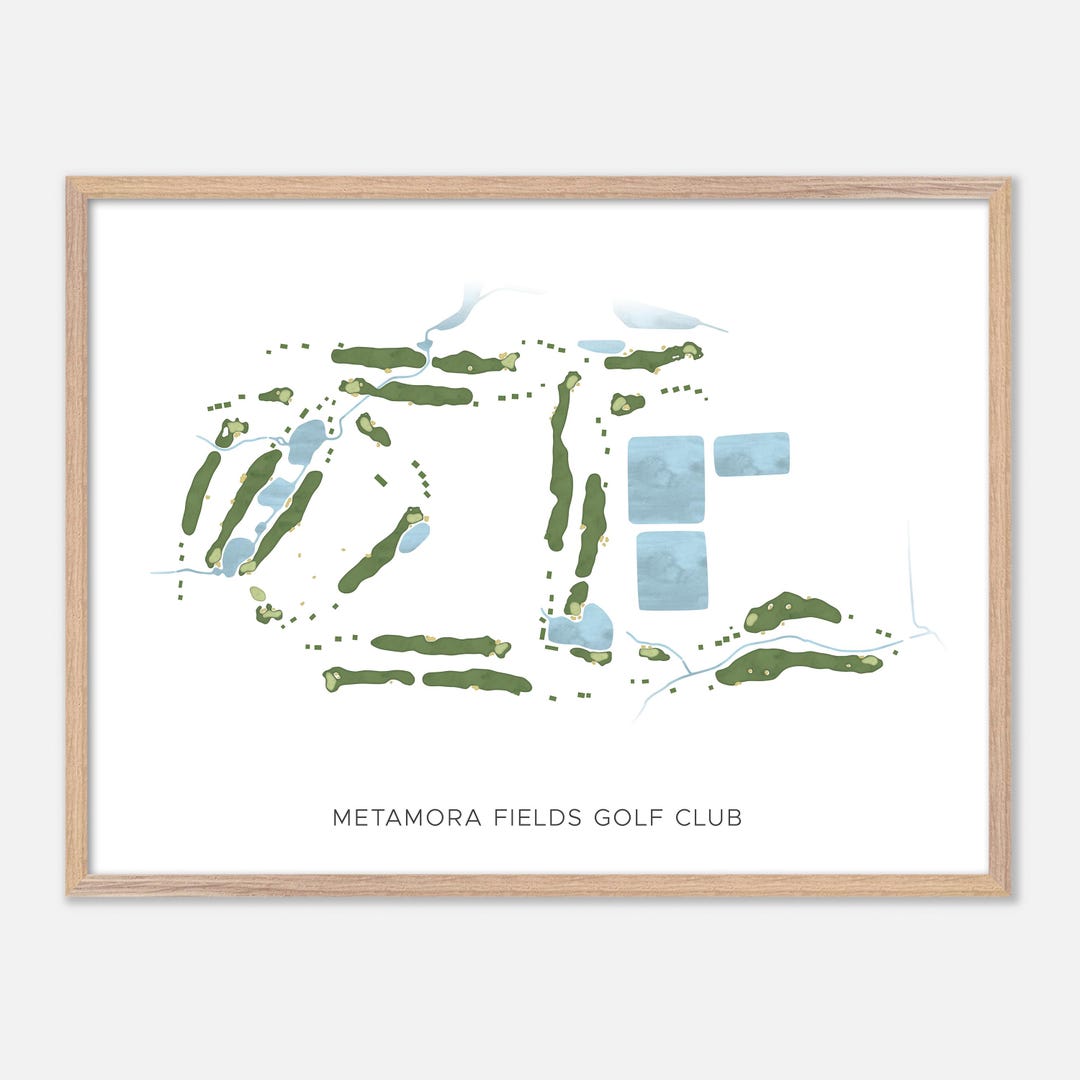 Metamora Fields Golf Club in Metamora, Illinois - Modern Watercolor Map ...