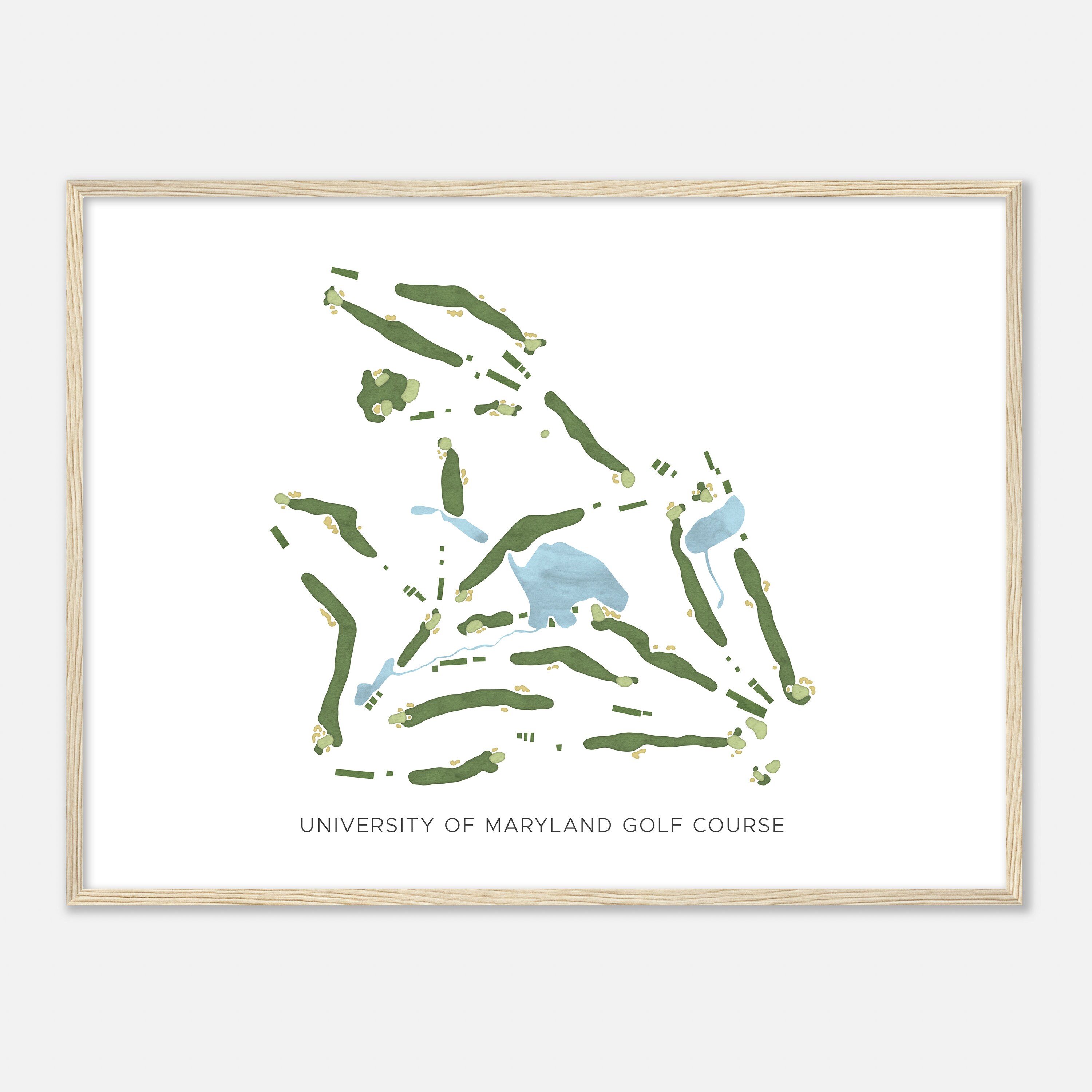 University of Maryland Golf Course, Maryland - Modern Watercolor Map ...