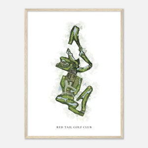 Red Tail Golf Club, Ohio - Classic Watercolor Map | Golfer Gift, Golf ...