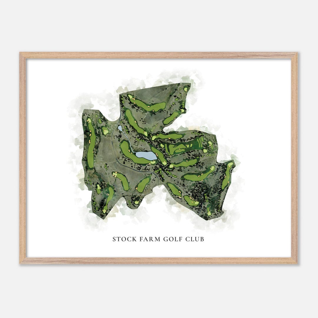 Stock Farm Golf Club in Hamilton, Montana - Classic Watercolor Map ...
