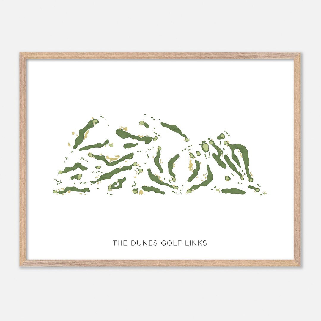 The Dunes Golf Links, Australia - Modern Watercolor Map | Golfer Gift ...
