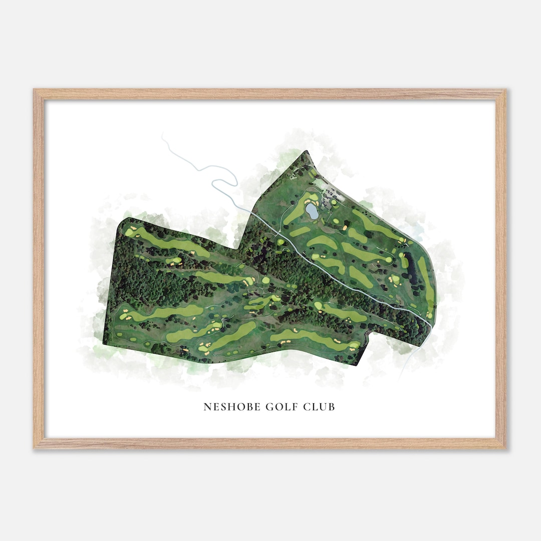 Neshobe Golf Club in Brandon, Vermont - Classic Watercolor Map | Golfer ...