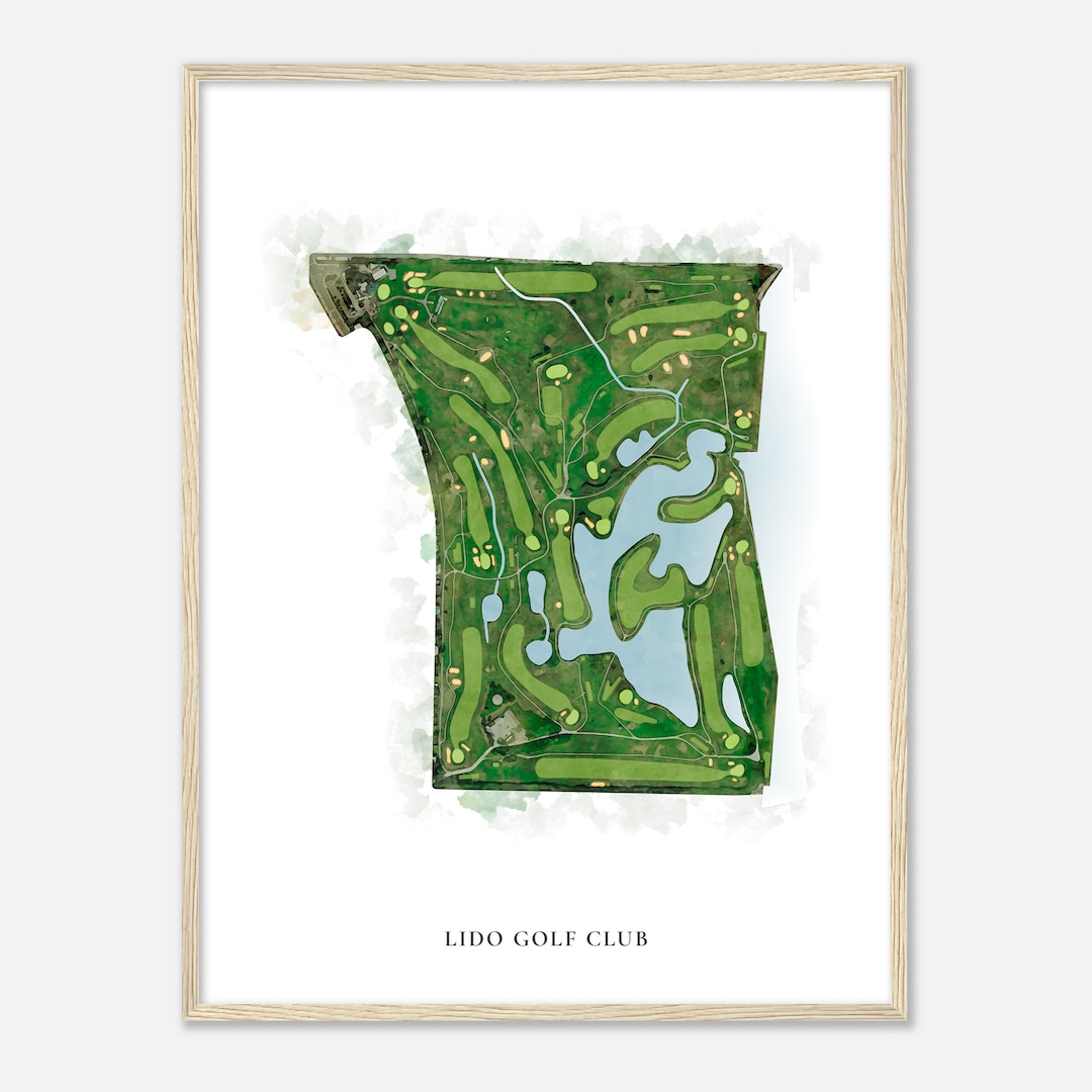 Lido Golf Club, New York - Classic Watercolor Map | Golfer Gift, Golf ...