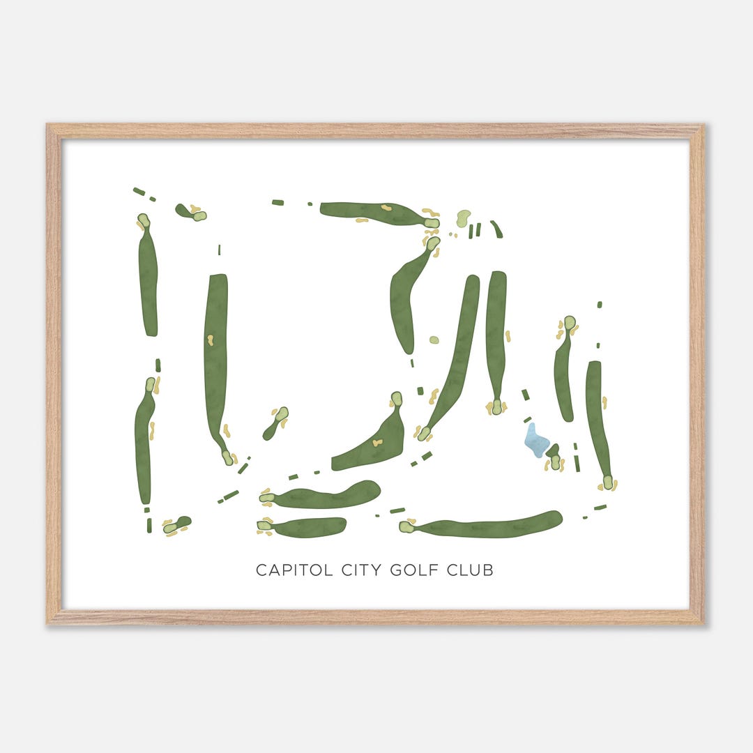 Capitol City Golf Club in Olympia, Washington - Modern Watercolor Map ...