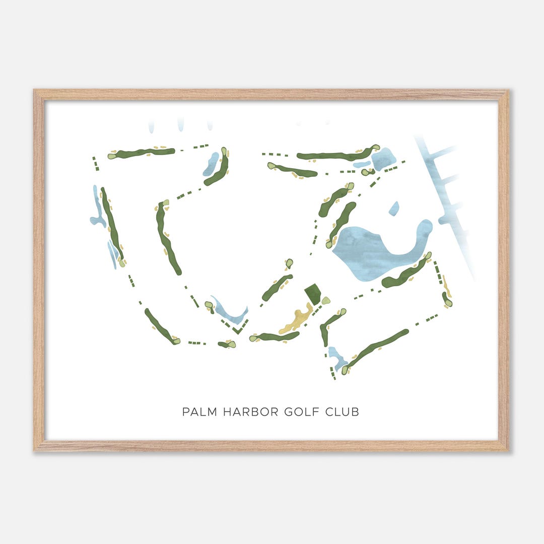 Palm Harbor Golf Club in Palm Coast, Florida - Modern Watercolor Map ...