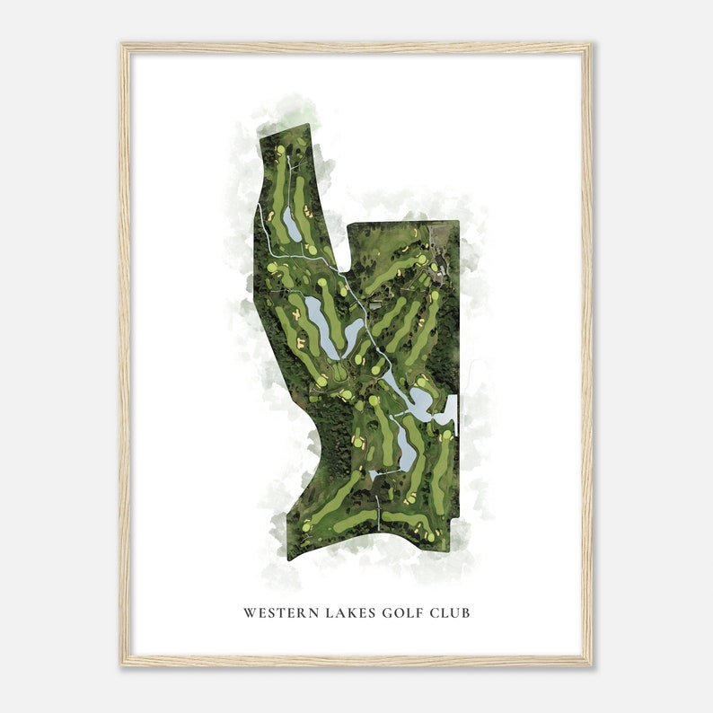 Western Lakes Golf Club, Wisconsin - Classic Watercolor Map | Golfer ...