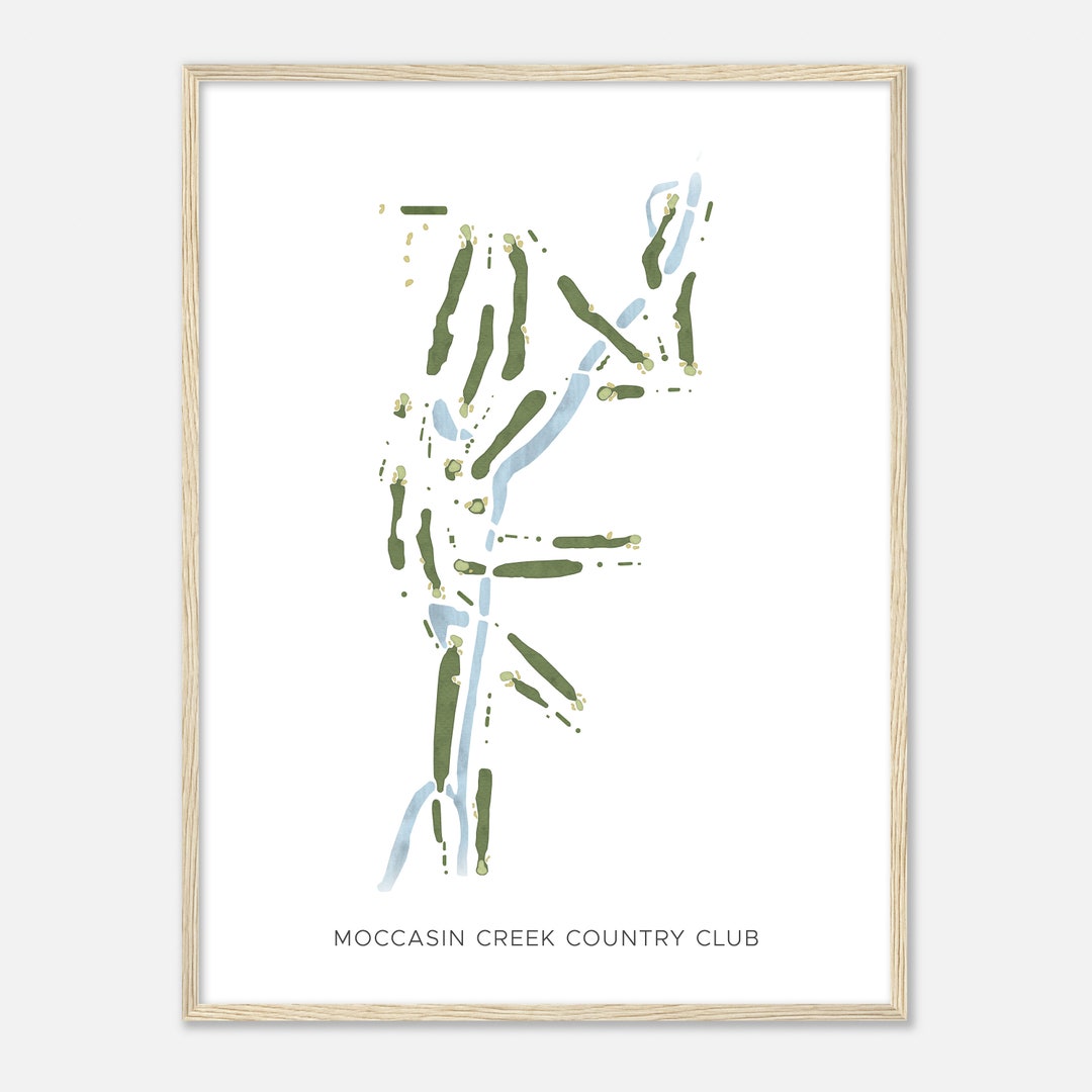 Moccasin Creek Country Club, South Dakota - Modern Watercolor Map ...