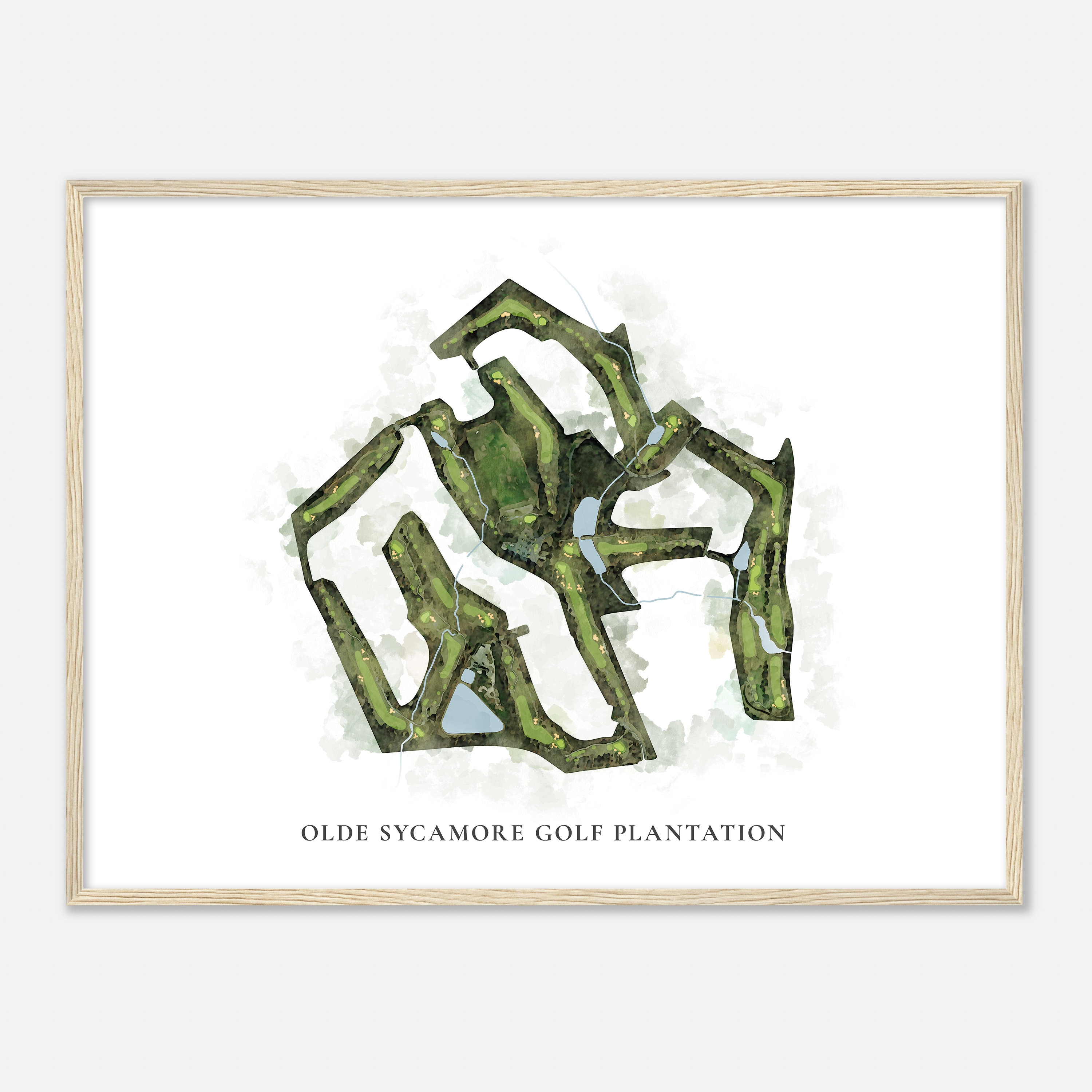 Olde Sycamore Golf Plantation, North Carolina - Classic Watercolor Map ...