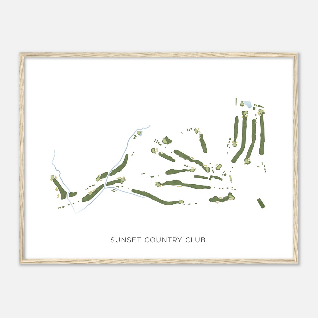 Sunset Country Club, Missouri - Modern Watercolor Map | Golfer Gift ...