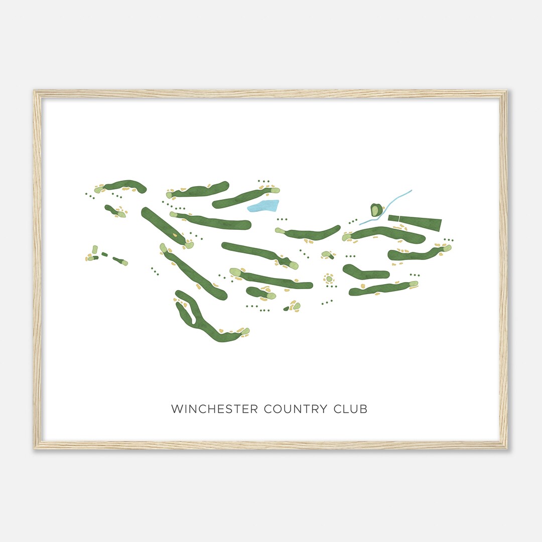 Winchester Country Club, Massachusetts - Modern Watercolor Map | Golfer ...