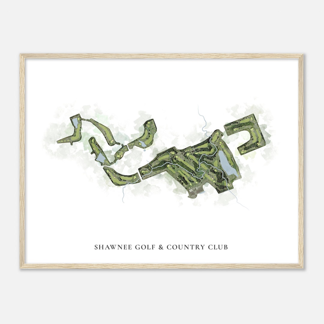 Shawnee Golf & Country Club, Kansas - Classic Watercolor Map | Golfer ...