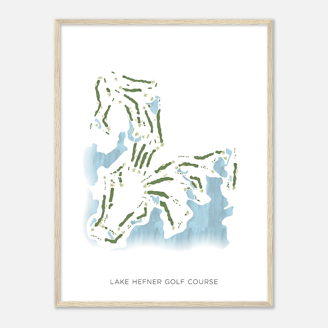 Lake Hefner Golf Course, Oklahoma - Modern Watercolor Map | Golfer Gift ...