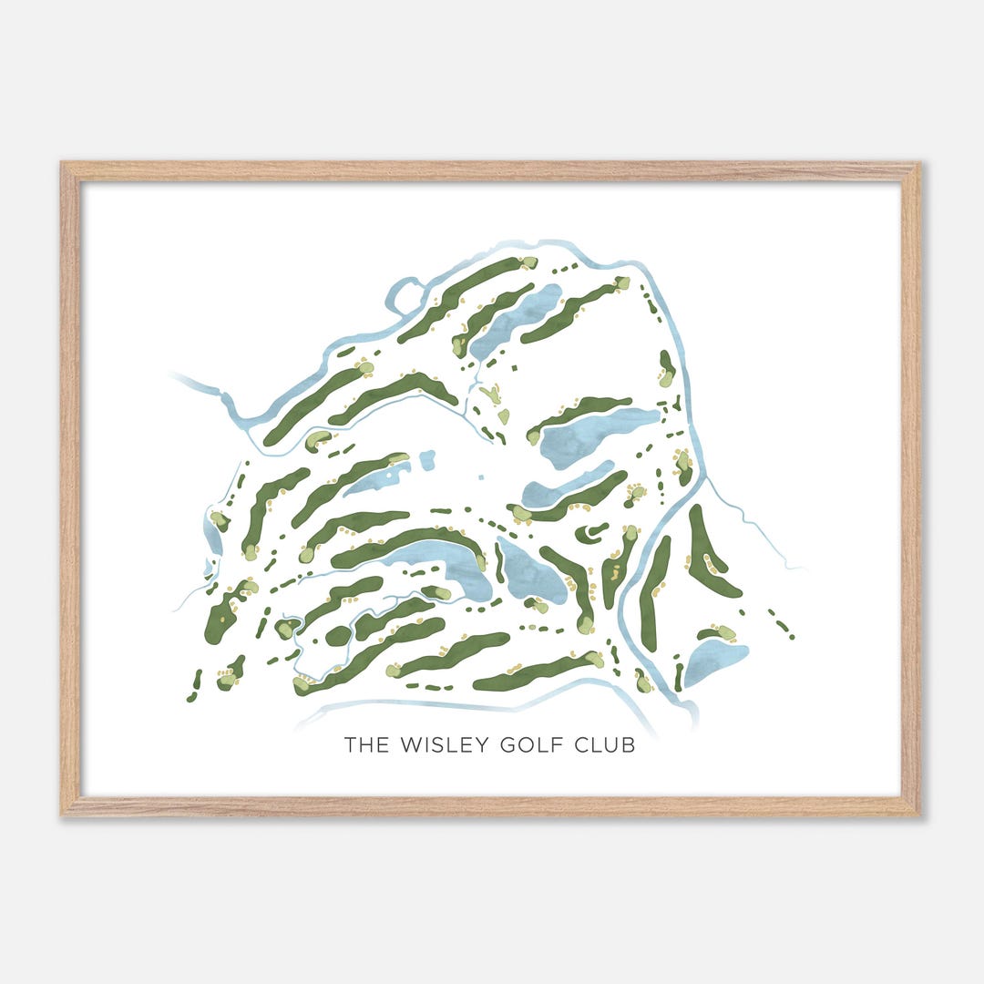 The Wisley Golf Club in Ripley, England - Modern Watercolor Map ...