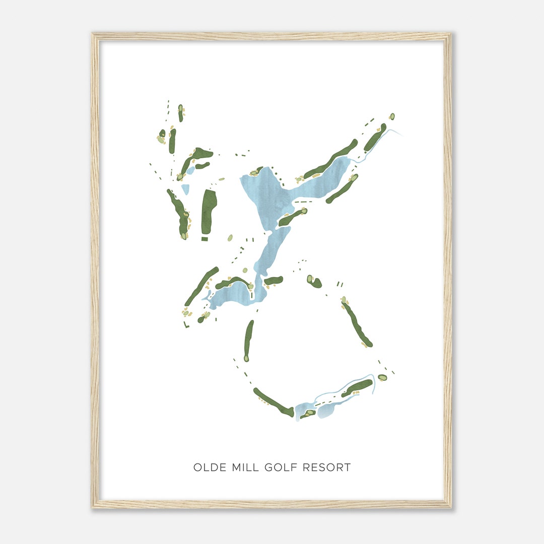 Olde Mill Golf Resort, Virginia - Modern Watercolor Map | Golfer Gift ...