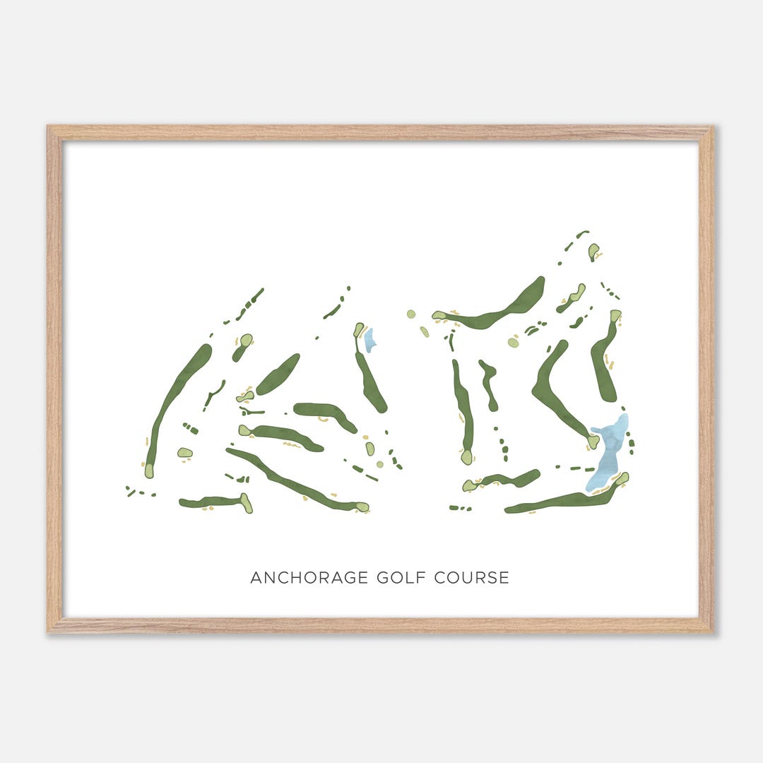 Anchorage Golf Course in Anchorage, Alaska - Modern Watercolor Map ...