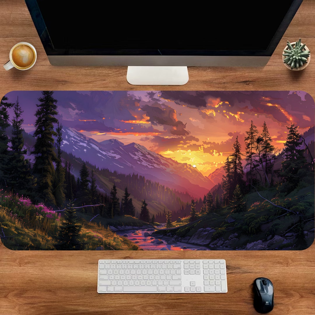 Landscape Cute Deskmat, Aesthetic Nature Desk Mat, Gaming Mouse Pad ...
