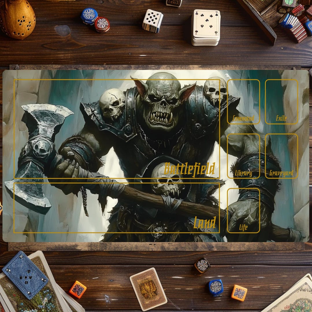 Magic the Gathering Play Mat, Orc Magic Playmat, Lorcana Mat, Card ...