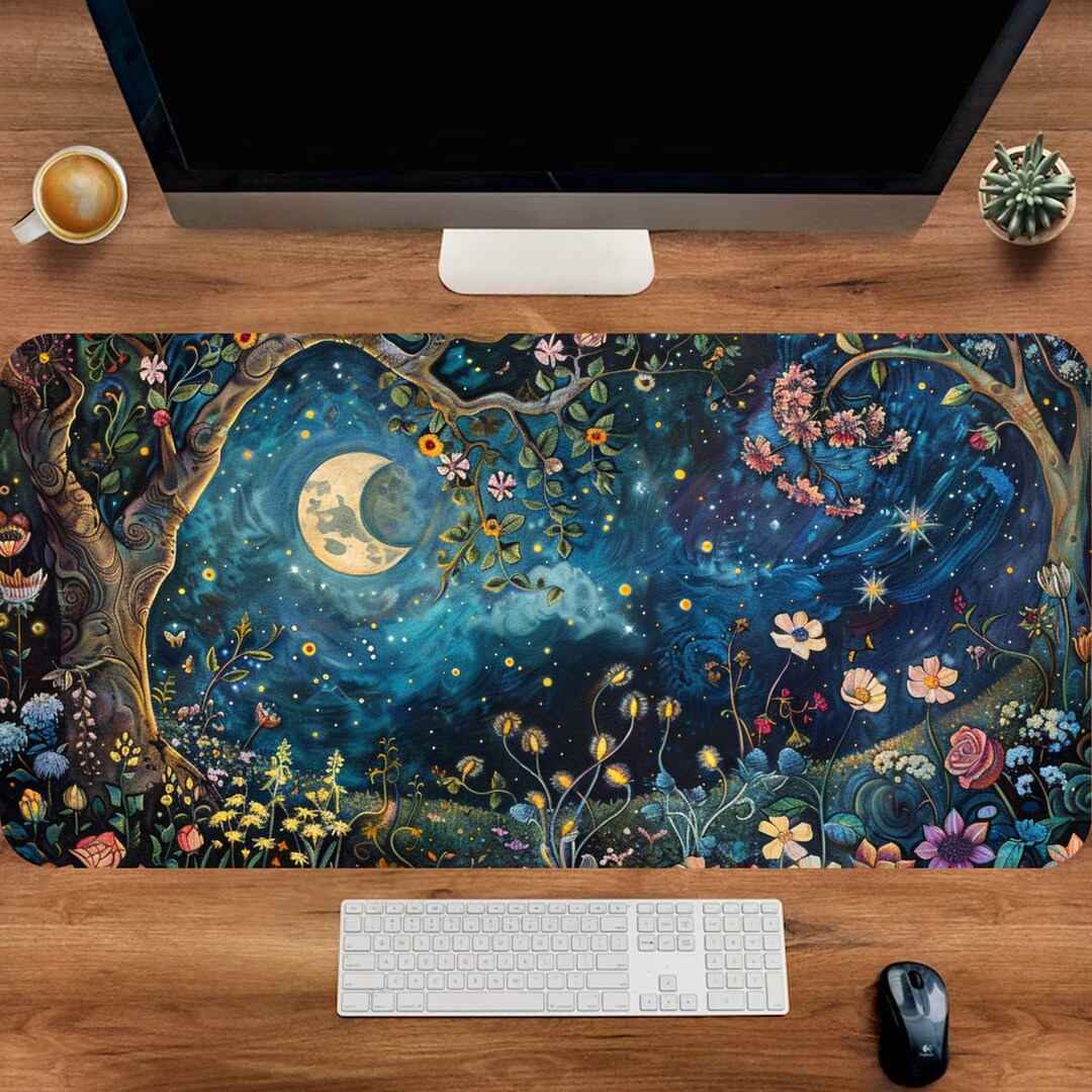 Floral Desk Mat, Cute Gaming Mouse Pad, Large Deskmat Nature, Flower ...