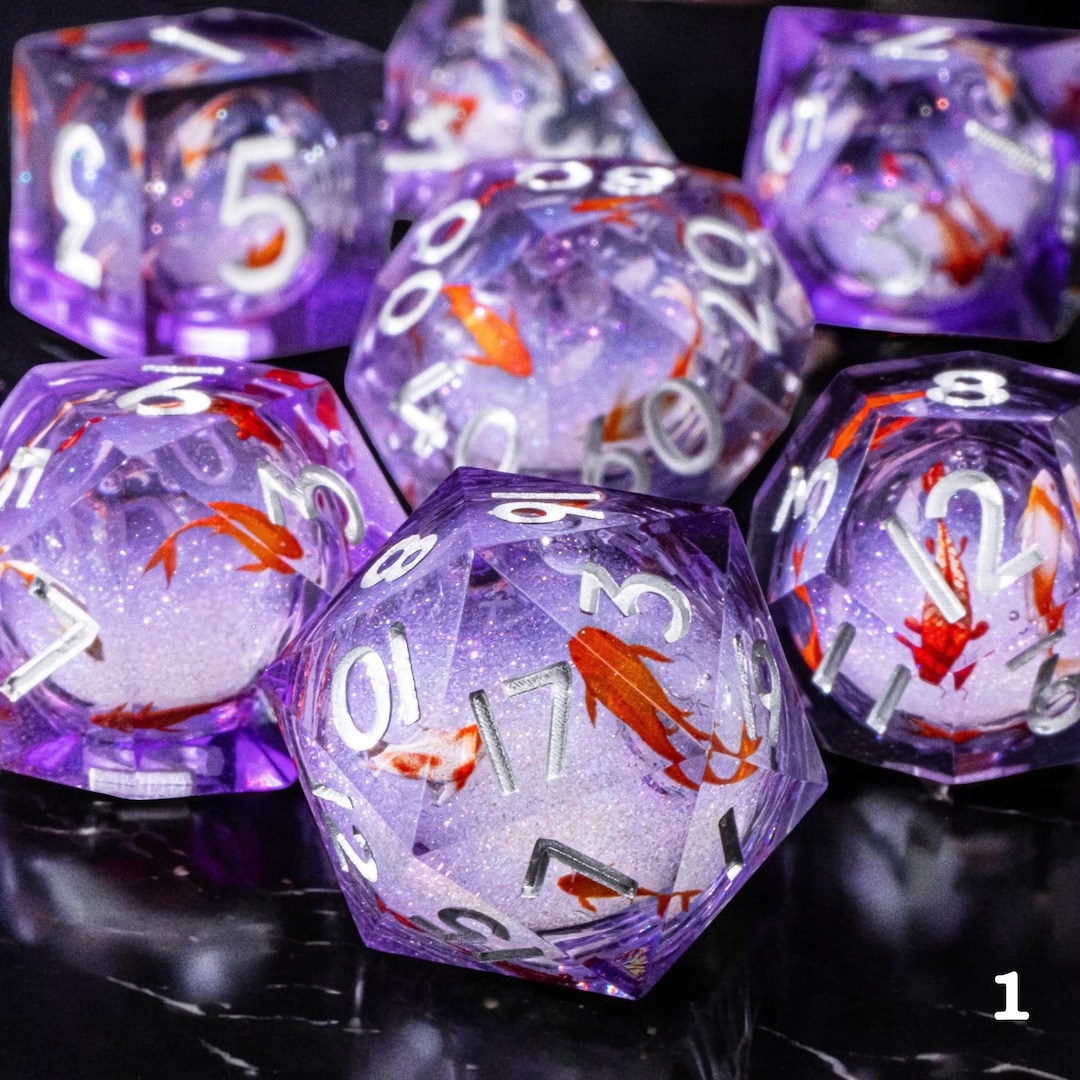 Liquid Core Dice, Koi D&D Dice Set, DND Dice, Dungeons and Dragons Dice, Dice Set DND, Dungeon ...