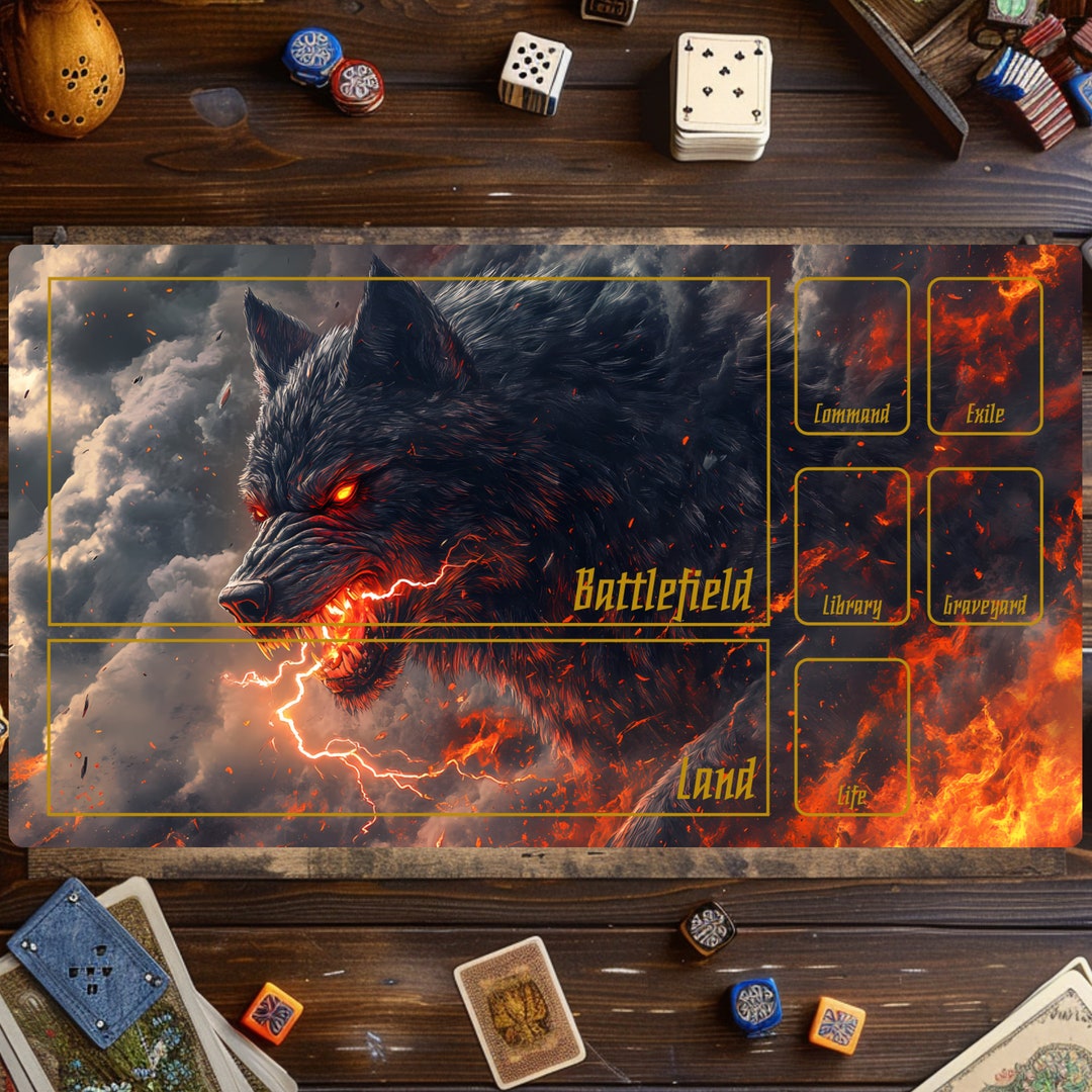 Wolf Magic Playmat, Magic the Gathering Play Mat, MTG Mat, Card Games ...