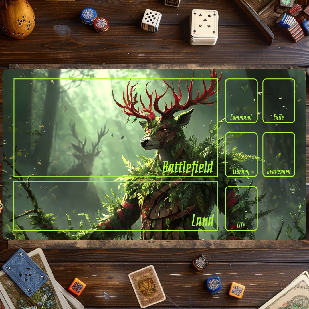 Warrior Deer Magic Playmat, Magic the Gathering Play Mat, MTG Mat, Card ...