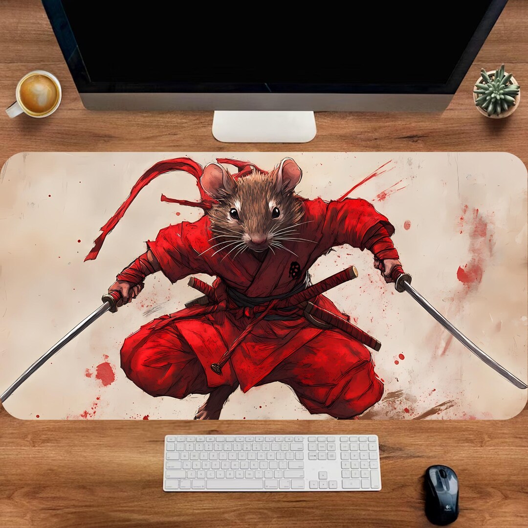 Ninja Mouse Deskmat, Anime Mousepad, Animal Mouse Pad, Gaming Mouse ...