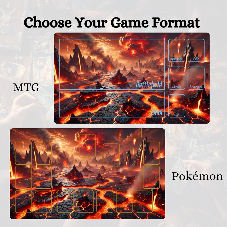 Mountain-fire Land Magic the Gathering Play Mat, Magic Playmat, Card ...