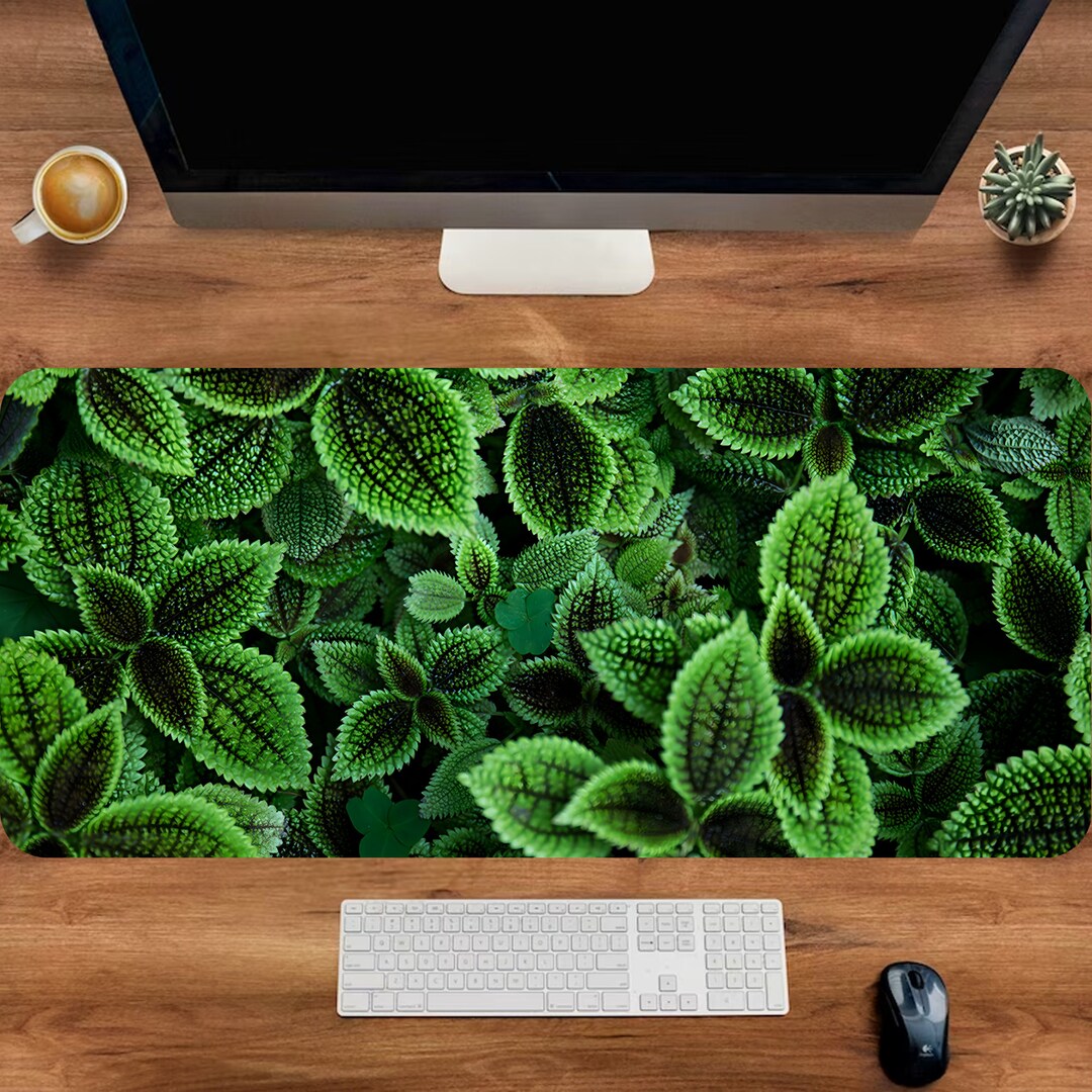 Four Leaf Clover Deskmat, Green Desk Mat, Nature Cute Mouse Pad ...