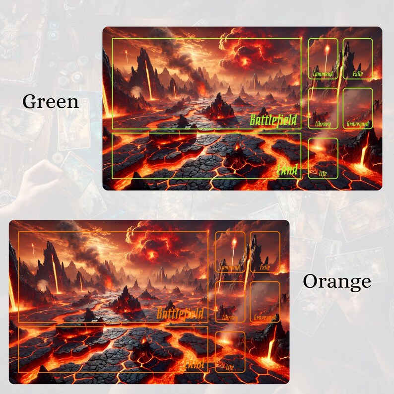 Mountain-fire Land Magic the Gathering Play Mat, Magic Playmat, Card ...