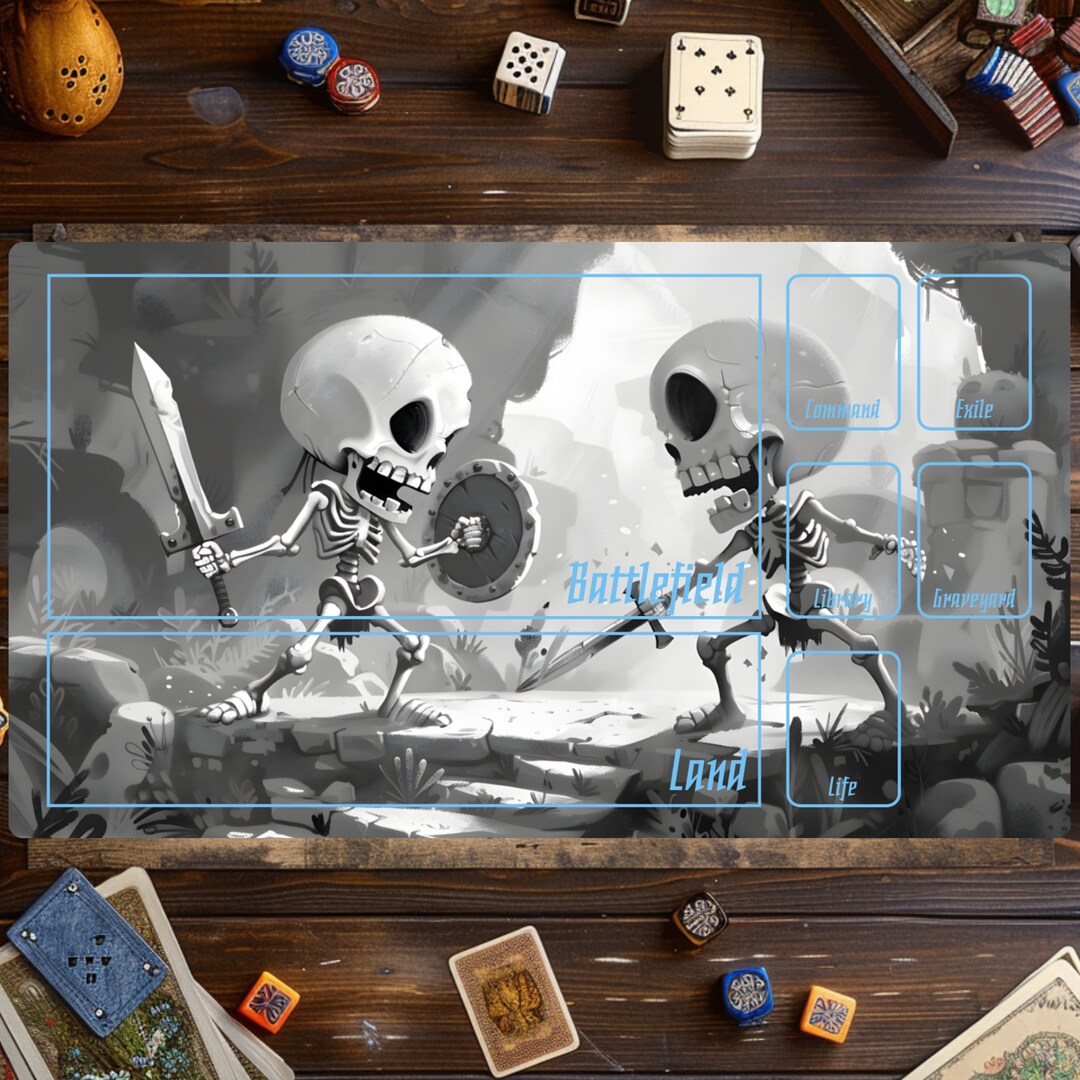 Magic the Gathering Playmat, Magic Card Playmat, Skeleton Mat, Card ...