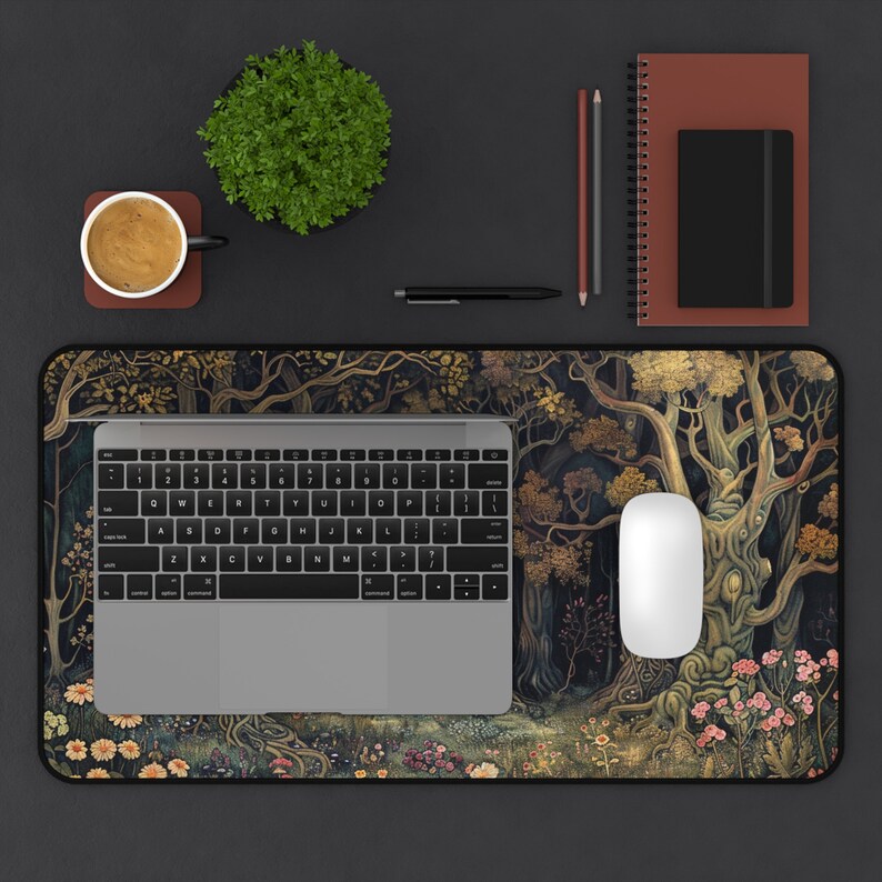 Floral Desk Mat, Cute Gaming Mouse Pad, Deskmat Nature, Forest ...