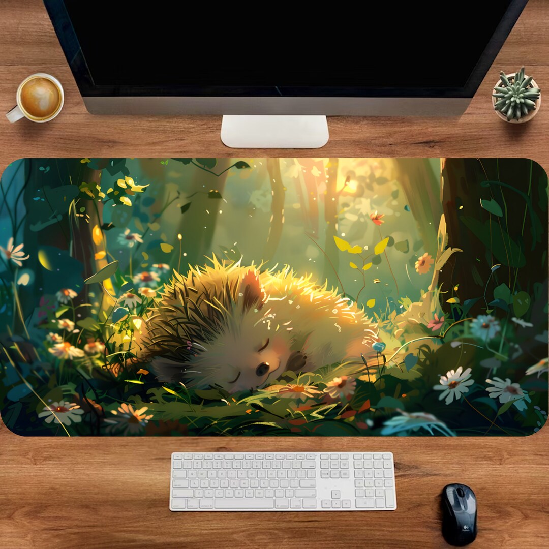 Cute Animal Mousepad, Hedgehog Desk Mat, Floral Desk Mat, Gaming Mouse ...