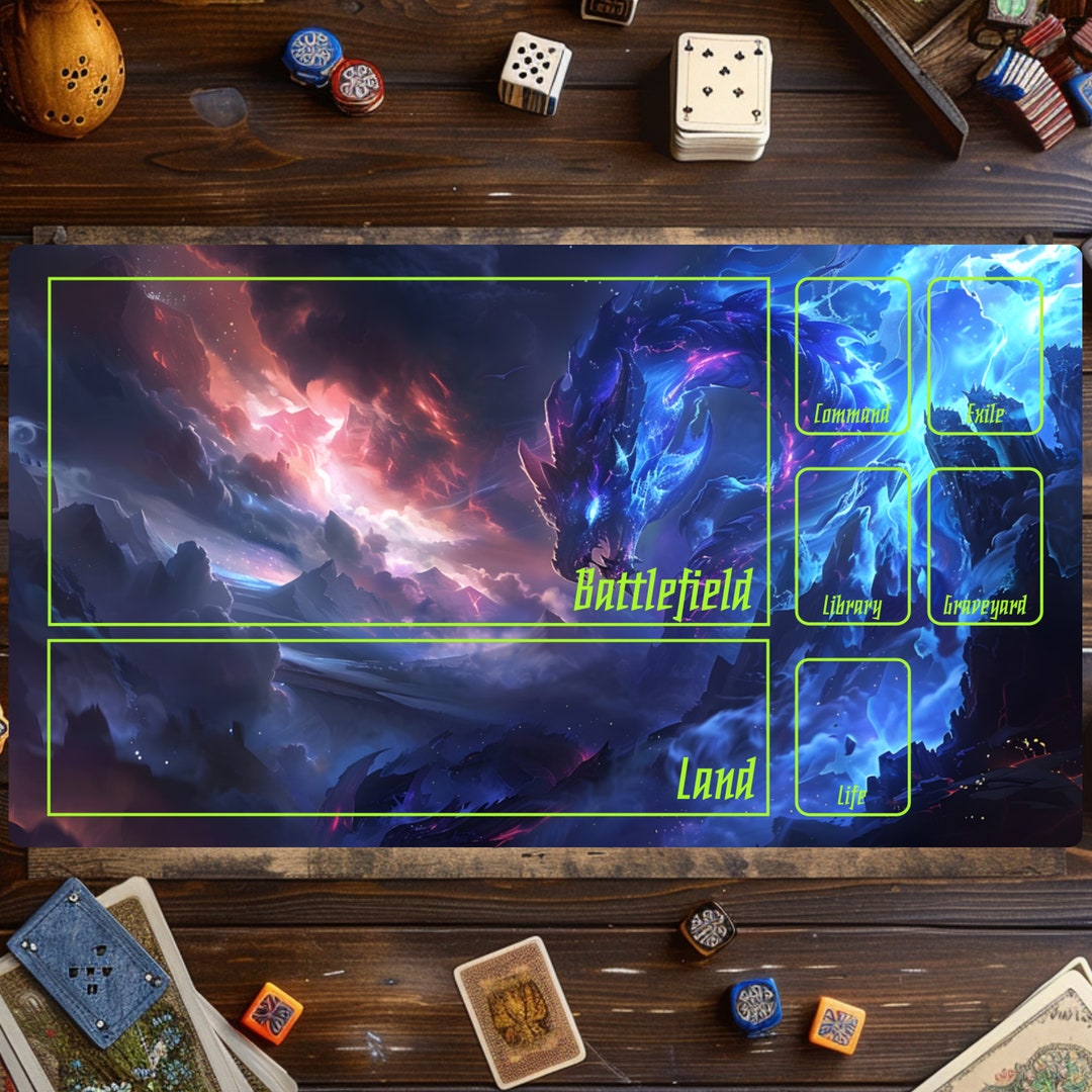 Dragon Magic Playmat, Magic the Gathering Play Mat, MTG Mat, Card Games ...