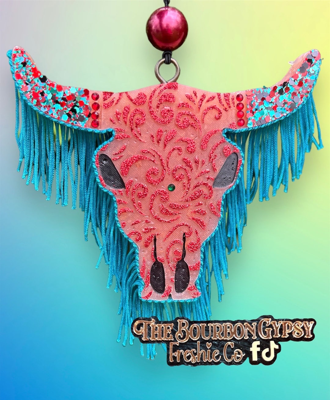 Tooled Leather Bull Head Freshie - Etsy