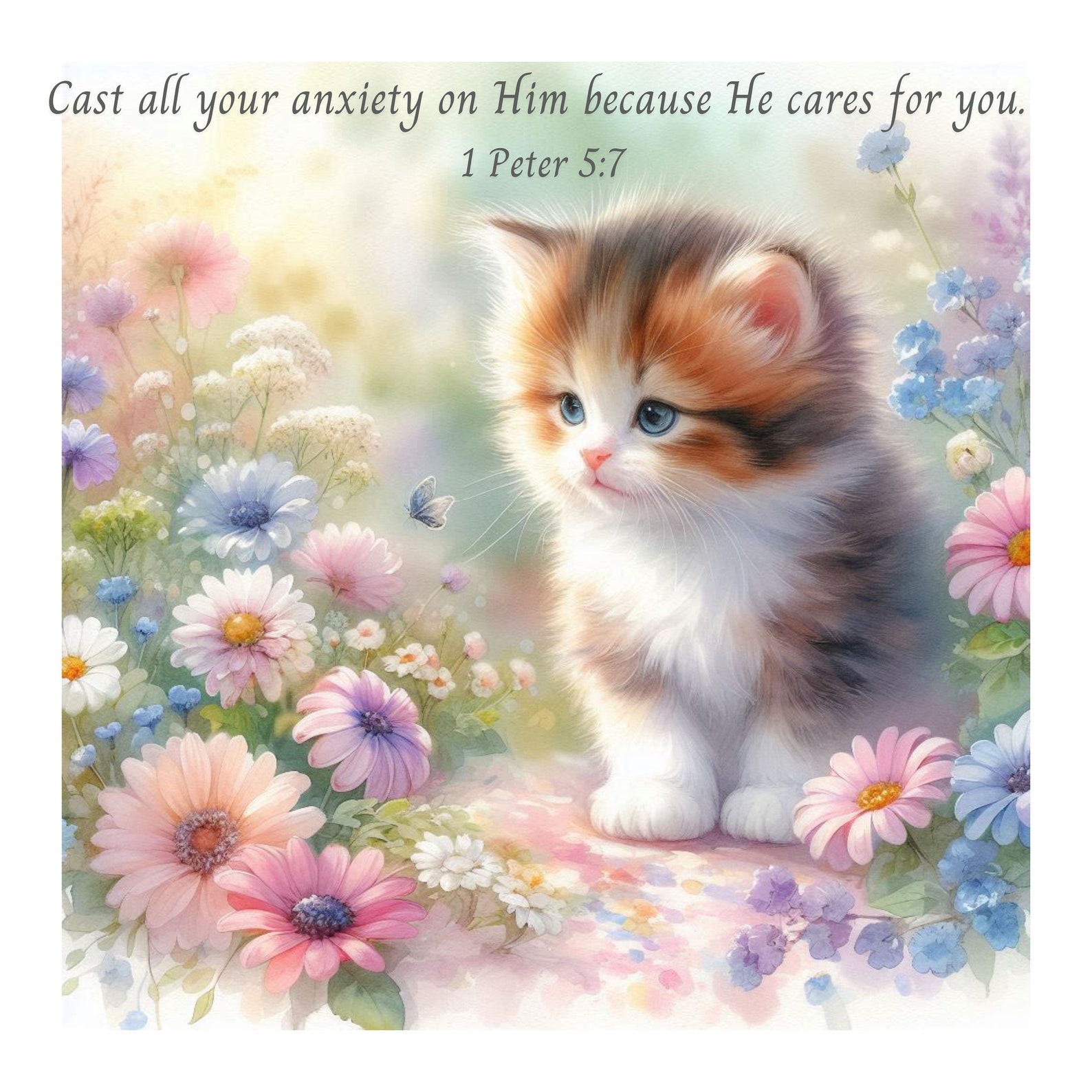 Clipart Watercolour Kitten Bible Verses Clipart for Cat Lover Kitten ...