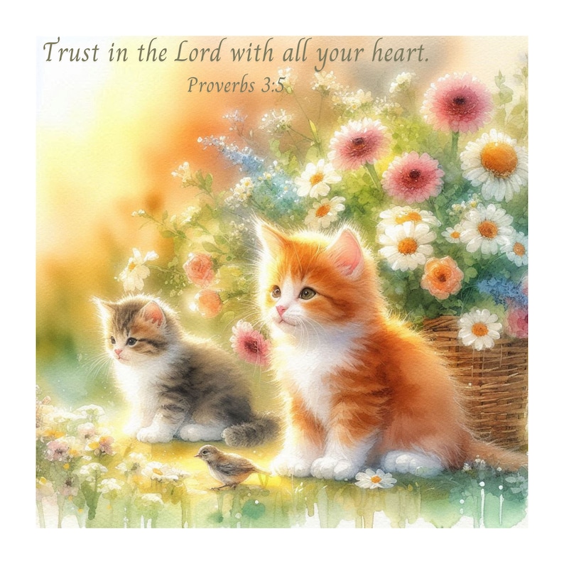 Clipart Watercolour Kitten Bible Verses Clipart for Cat Lover Kitten ...