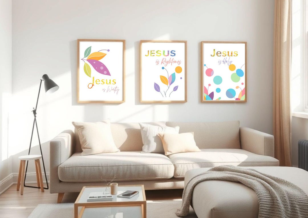 Jesus is Wall Art | Christian Printable Decor | Mosaic Typography Faith ...