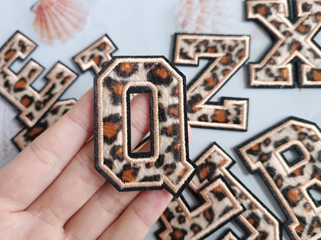 Leopard Letter Patch, Iron-on Letter Patch, Flannel Alphabet Patches ...