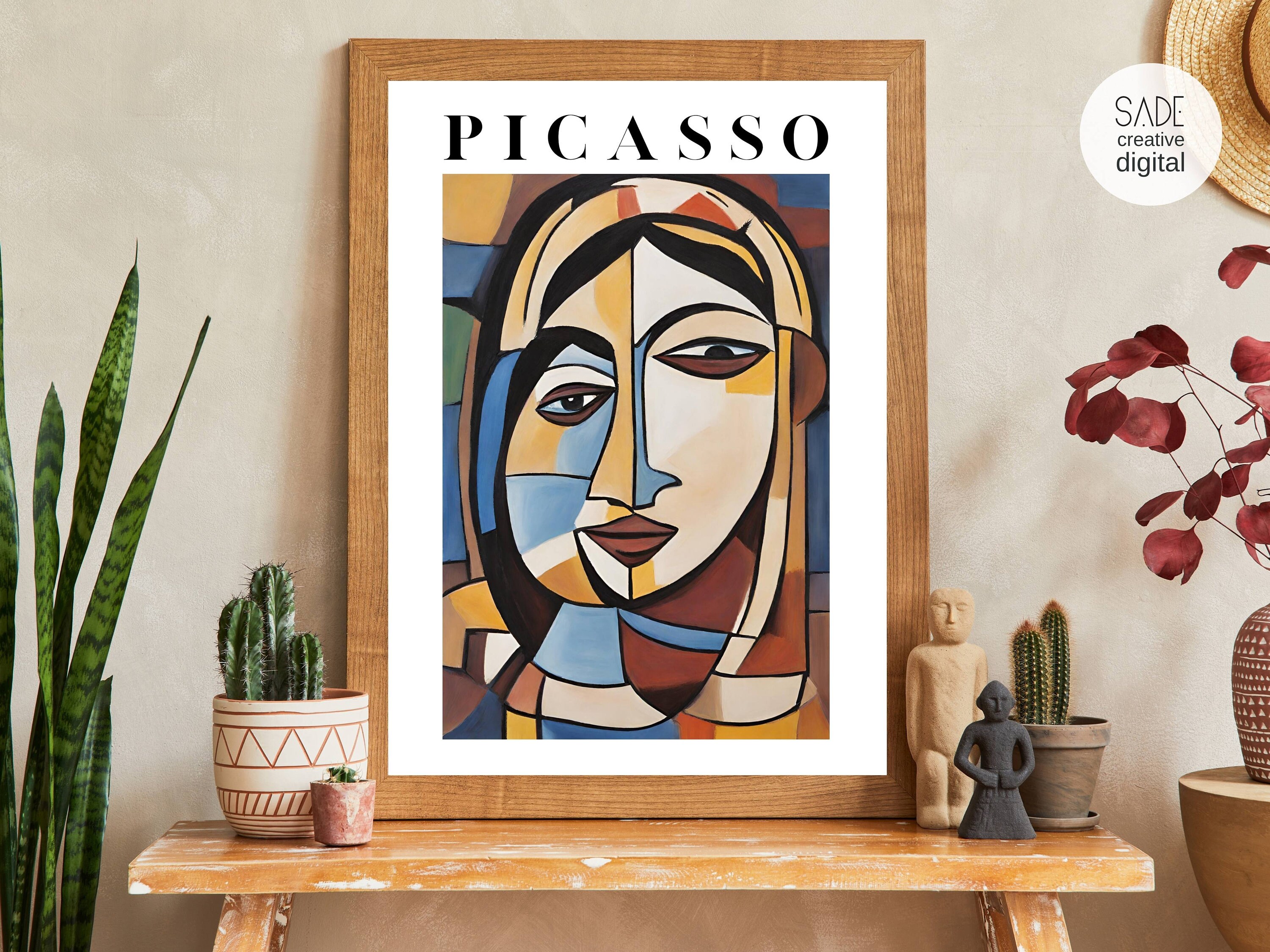 Picasso Style Digital Printable Face Wall Art - Colorful Picasso ...