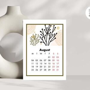 Instant Download 2025 Minimalist Desk Calendar 12 Months Card Calendar ...