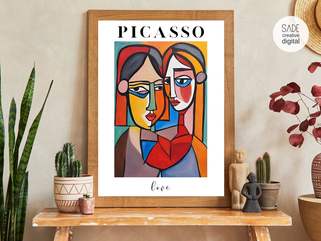 Picasso Style Digital Printable Lover Wall Art - Colorful Picasso ...