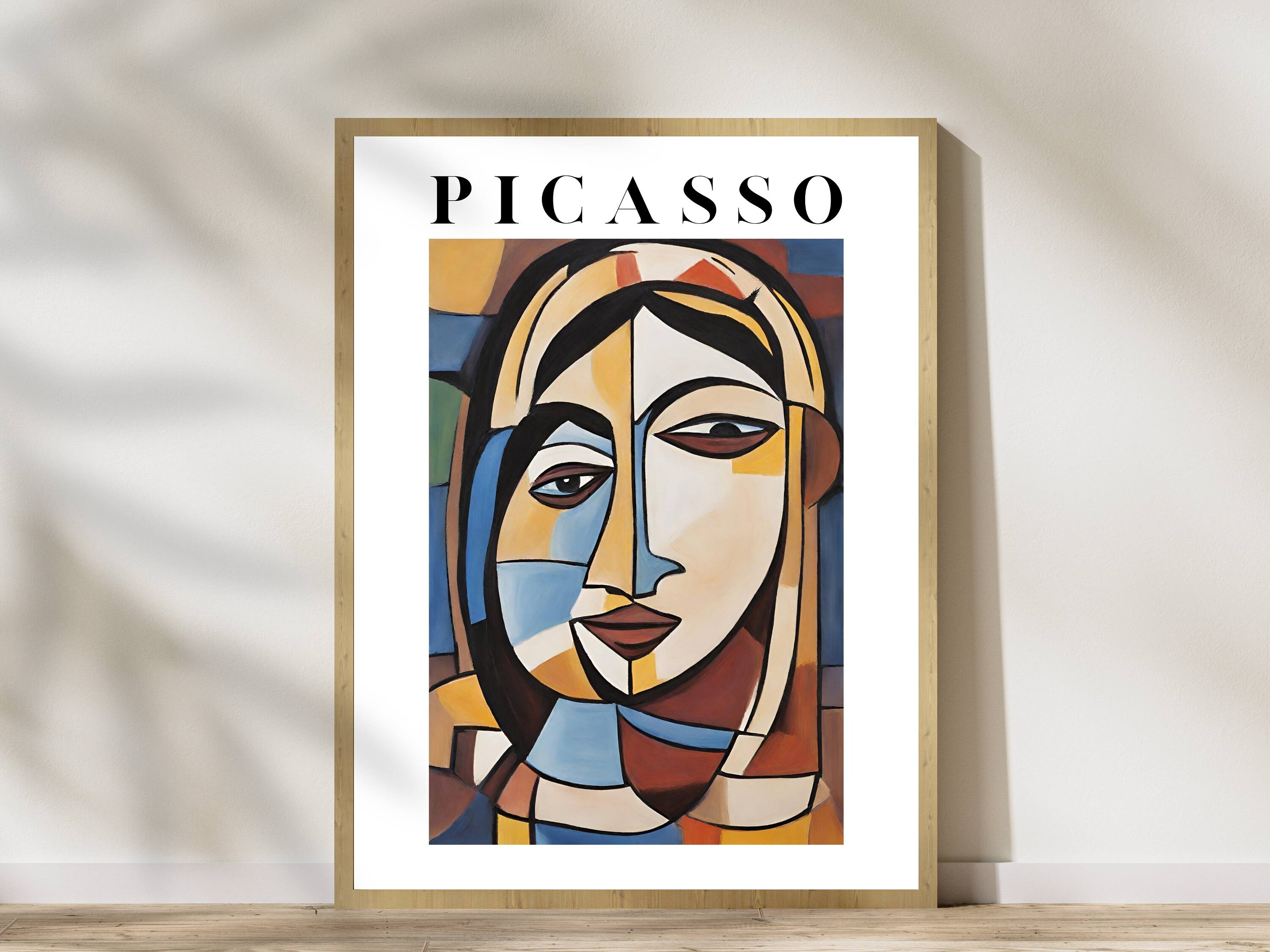 Picasso Style Digital Printable Face Wall Art Colorful Picasso Inspired ...