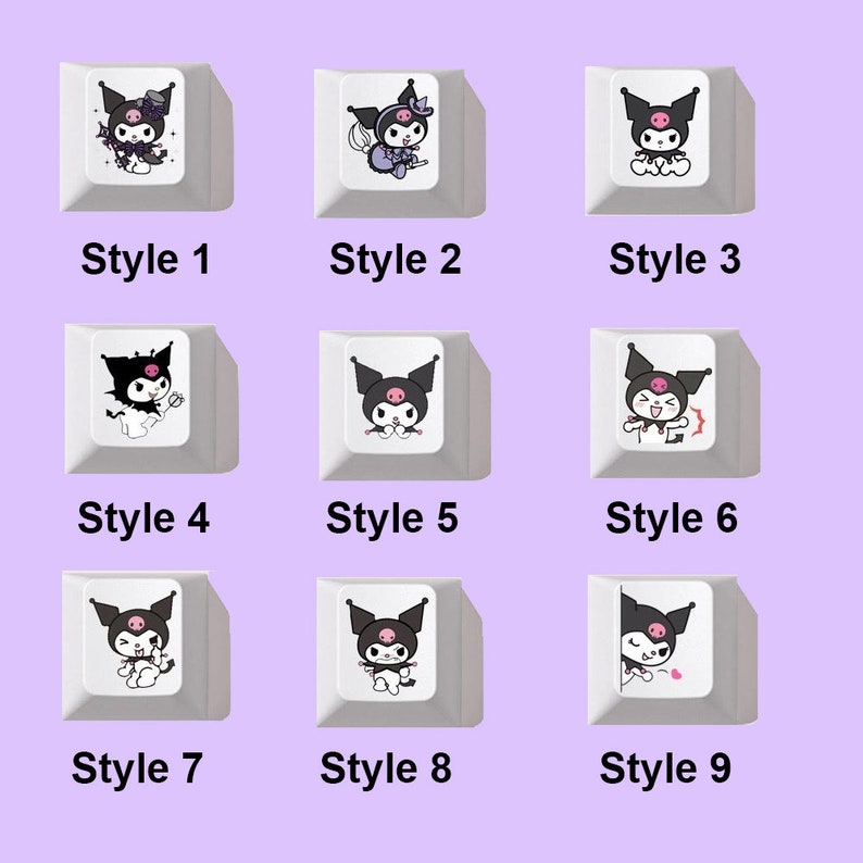 Hand Made Sublimation Kuromi Sanrio Friends PBT Key Cap, Cherry R4 ...